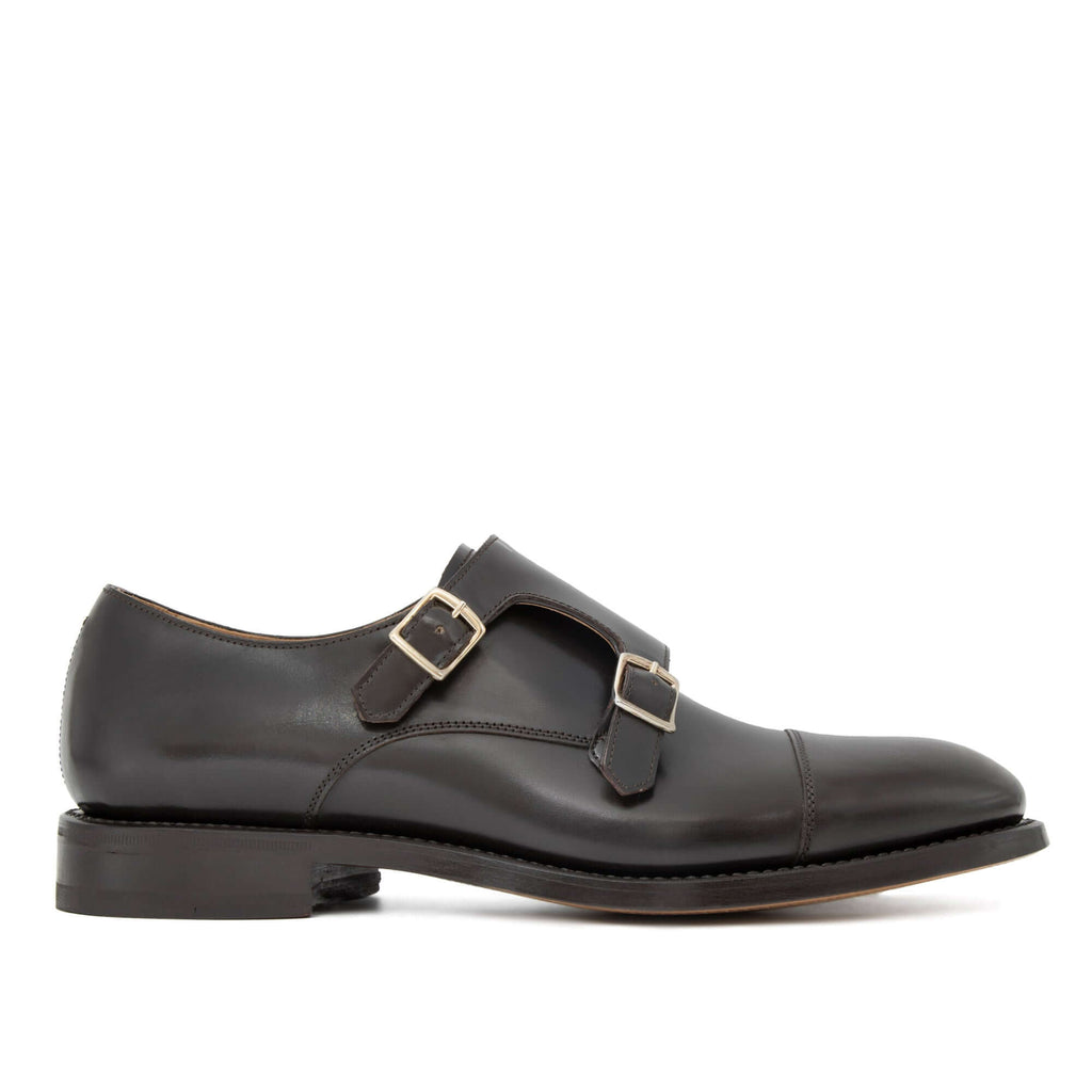 Aron Men's Double Buckle Shoe Brown | Il Gergo